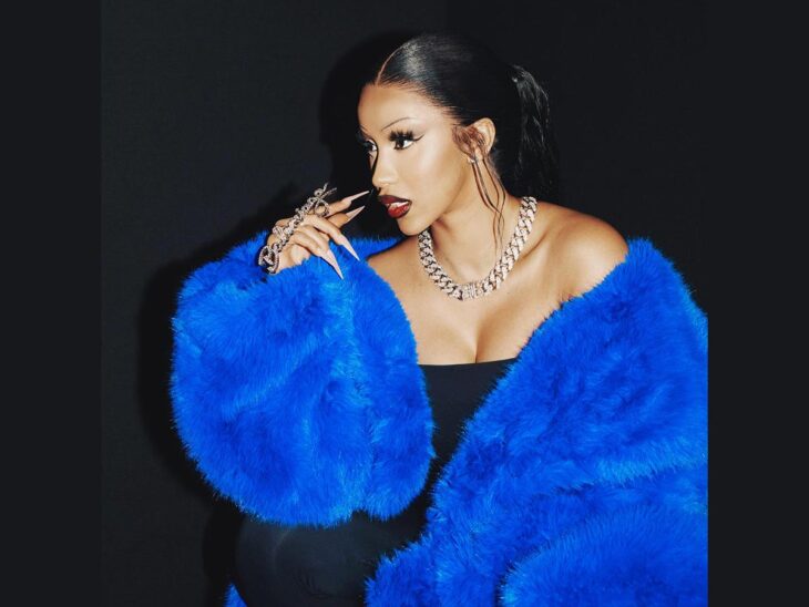 Cardi B Makes Runway Debut in Dramatic Faux Fur Coat at the Balenciaga ...